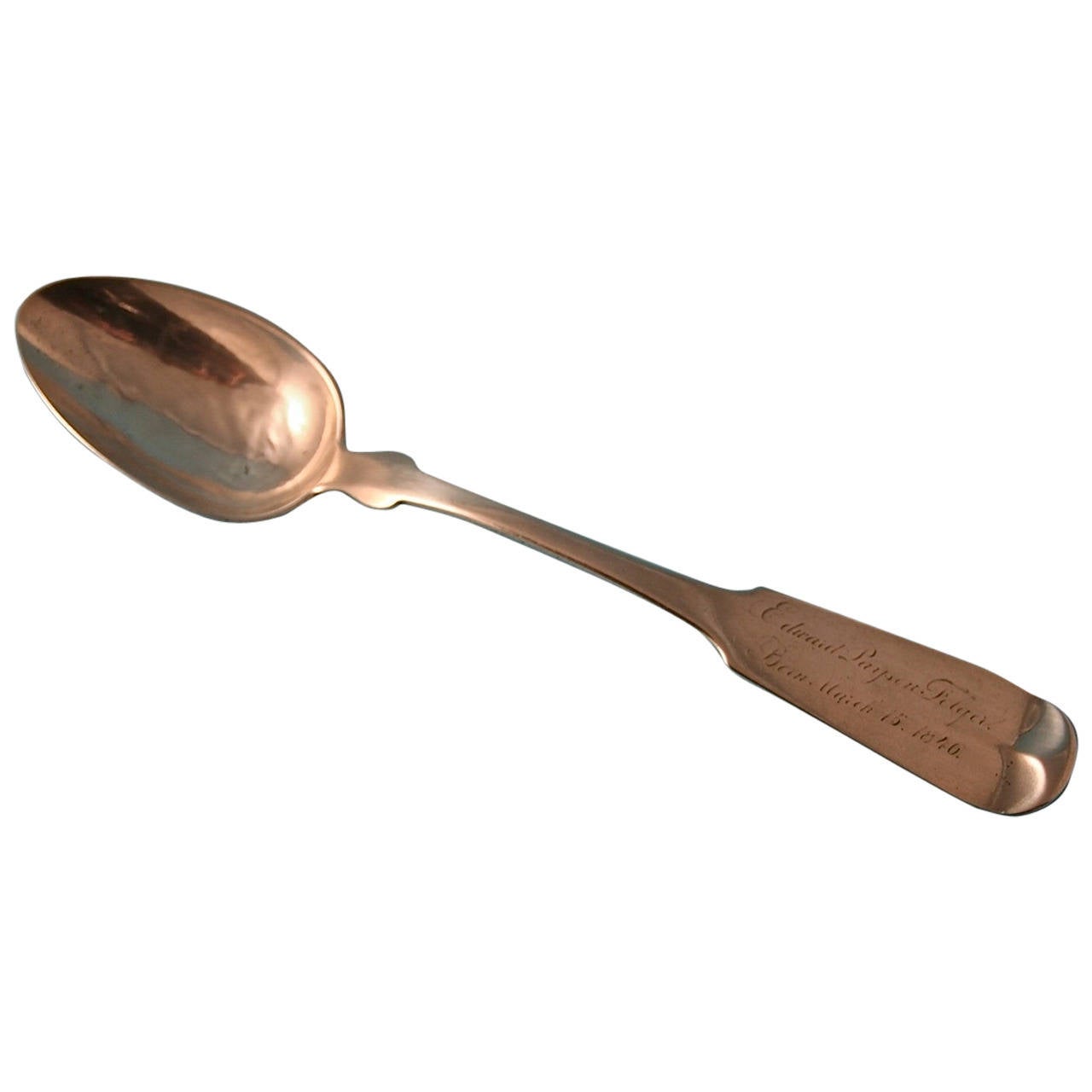 Nantucket Coin Silver Spoon, circa 1840s at 1stDibs