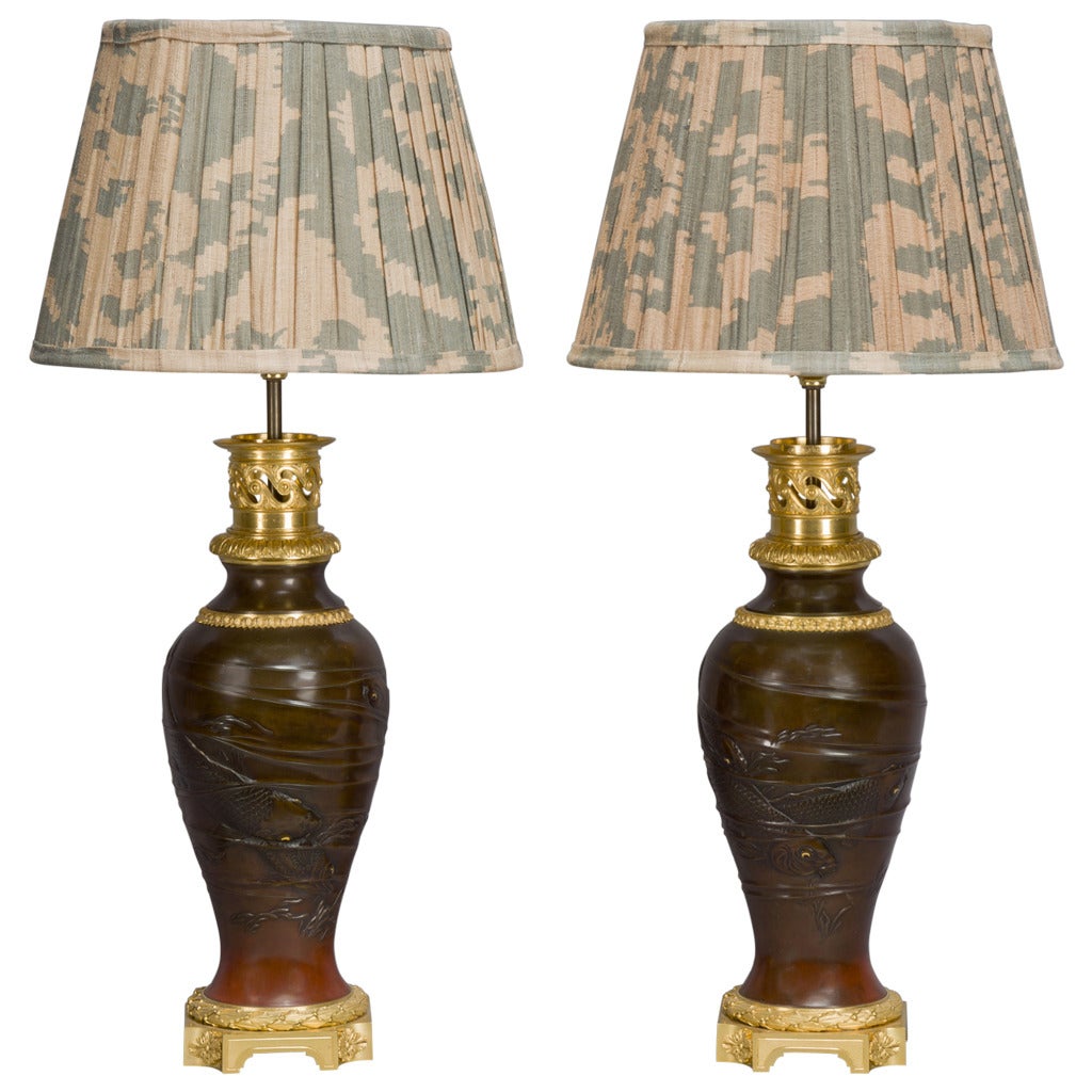 Almost a Pair of Bronze Lamps by Hugo Elmquist, circa 1900 For Sale at ...