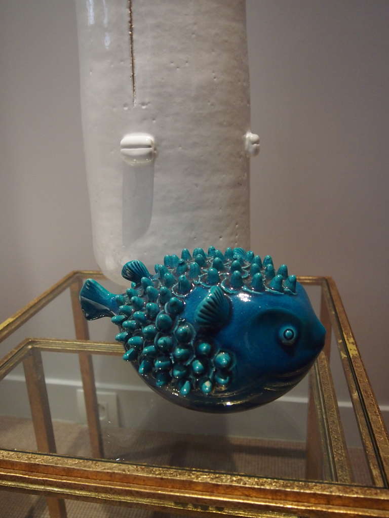 Pol Chambost Blue Ceramic Fish Sculpture at 1stDibs | pol fish, ceramic ...
