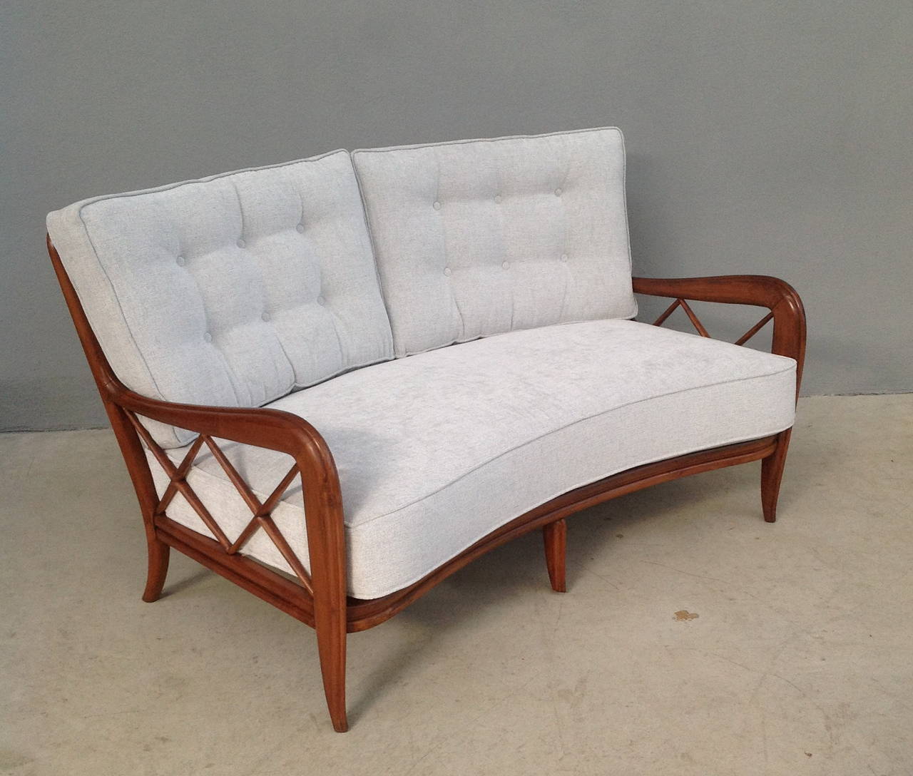 Sofa with Pair of Lounge Chairs and Ottomans Attributed to Paolo Buffa ...