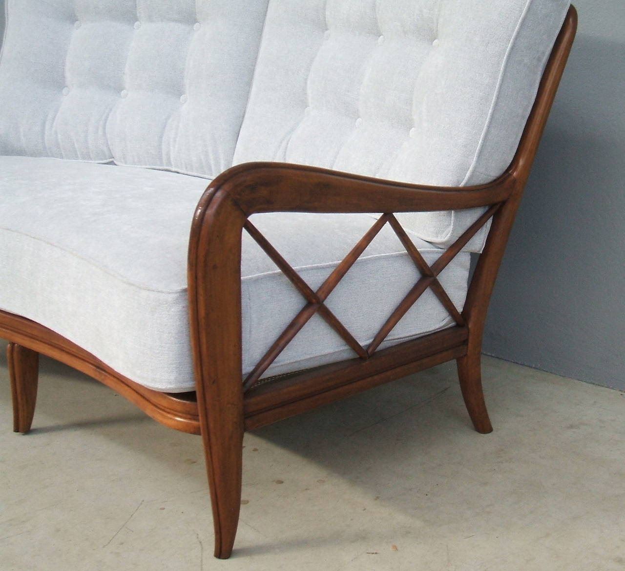 Sofa with Pair of Lounge Chairs and Ottomans Attributed to Paolo Buffa ...