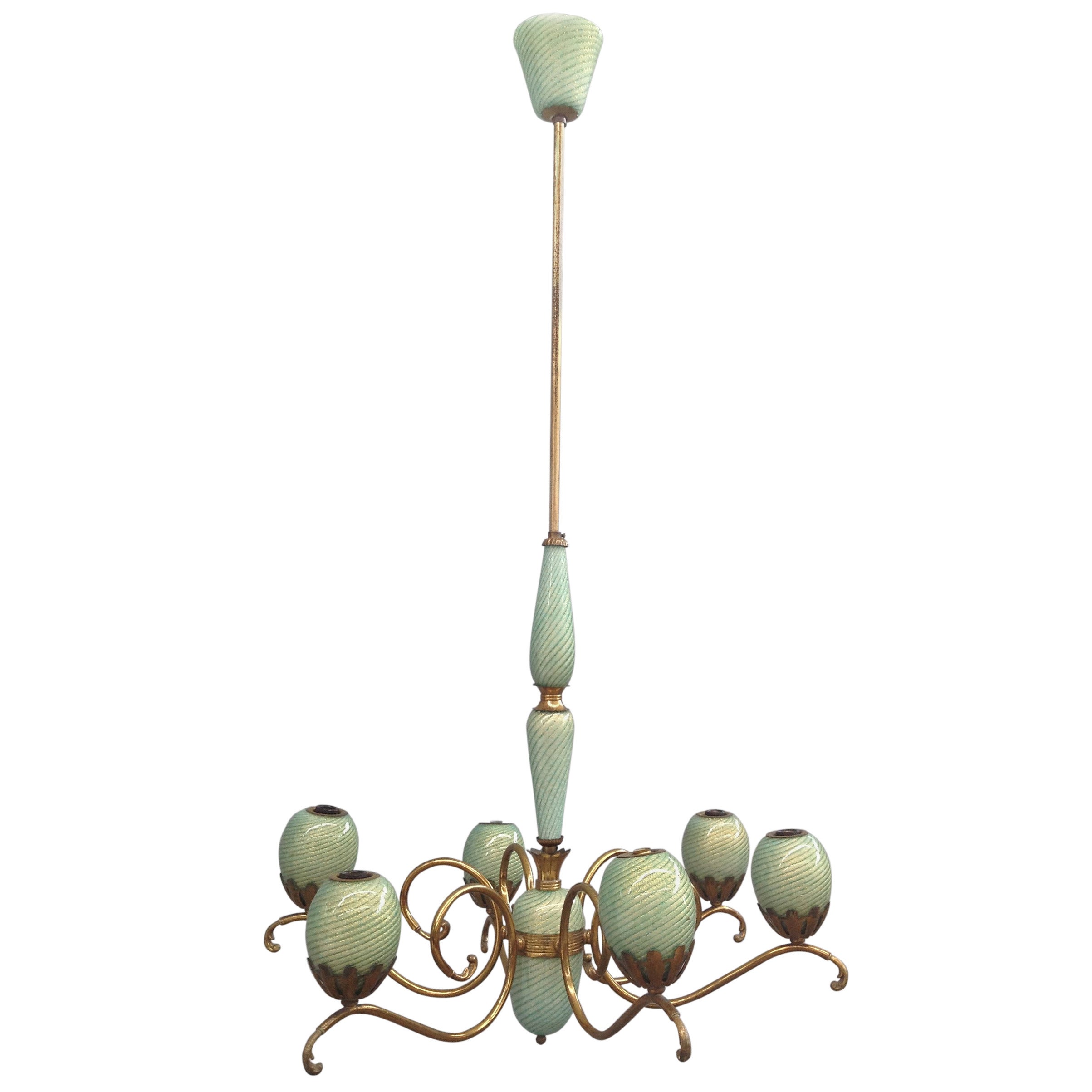 Charming Mid-Century Ceramic Chandelier at 1stDibs