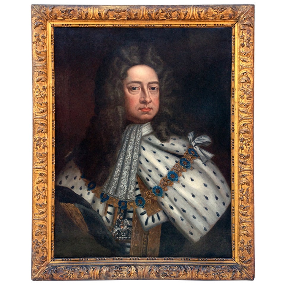 Portrait of George I - Studio of Sir Godfrey Kneller at 1stDibs