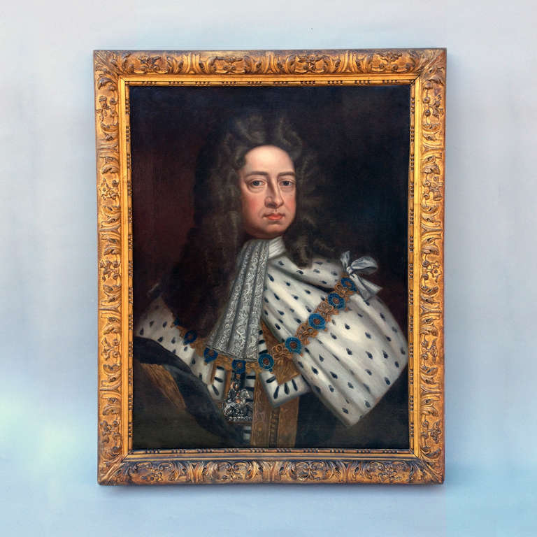 Portrait of George I - Studio of Sir Godfrey Kneller at 1stDibs