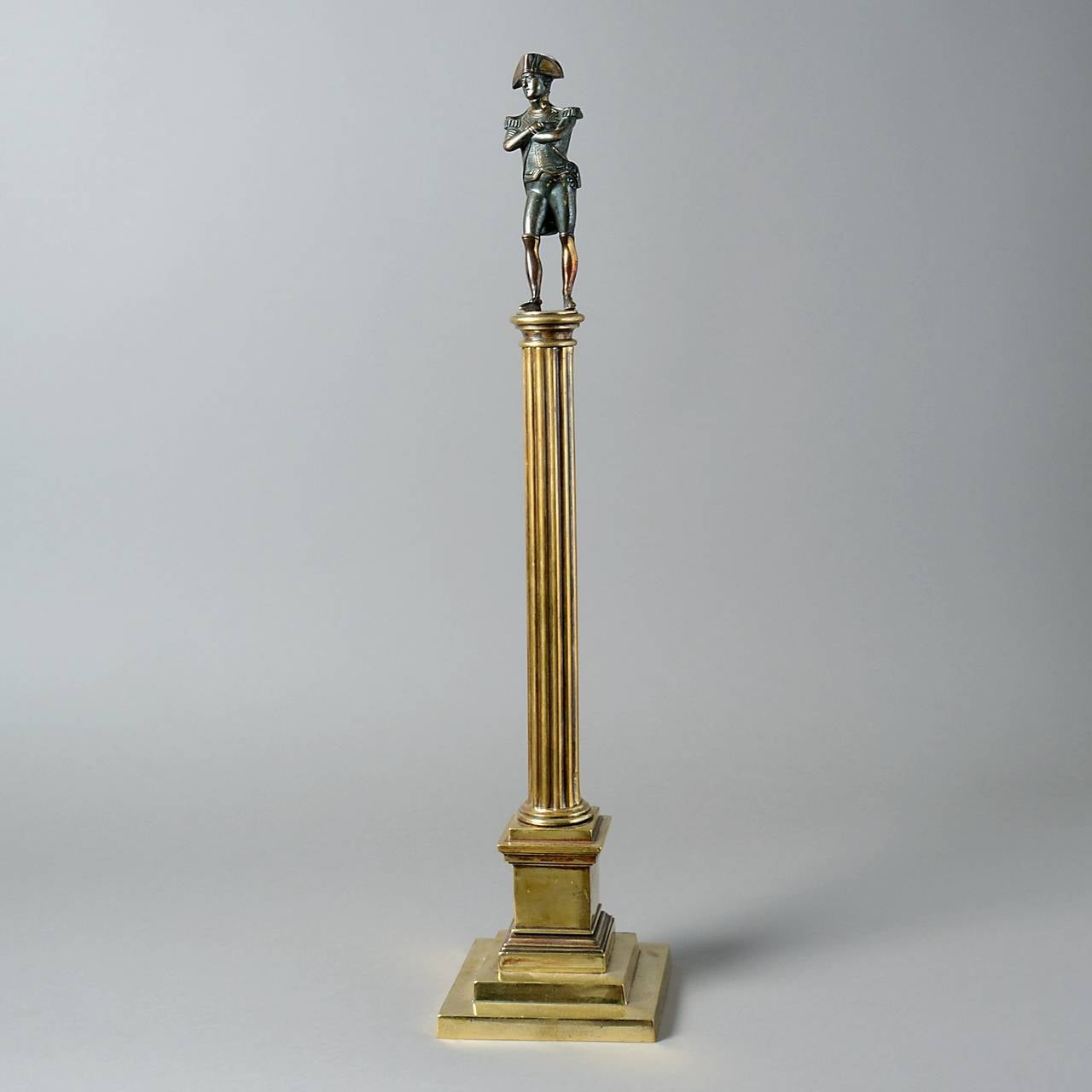 Statuette of Napoleon Set Upon a Fluted Brass Column at 1stDibs