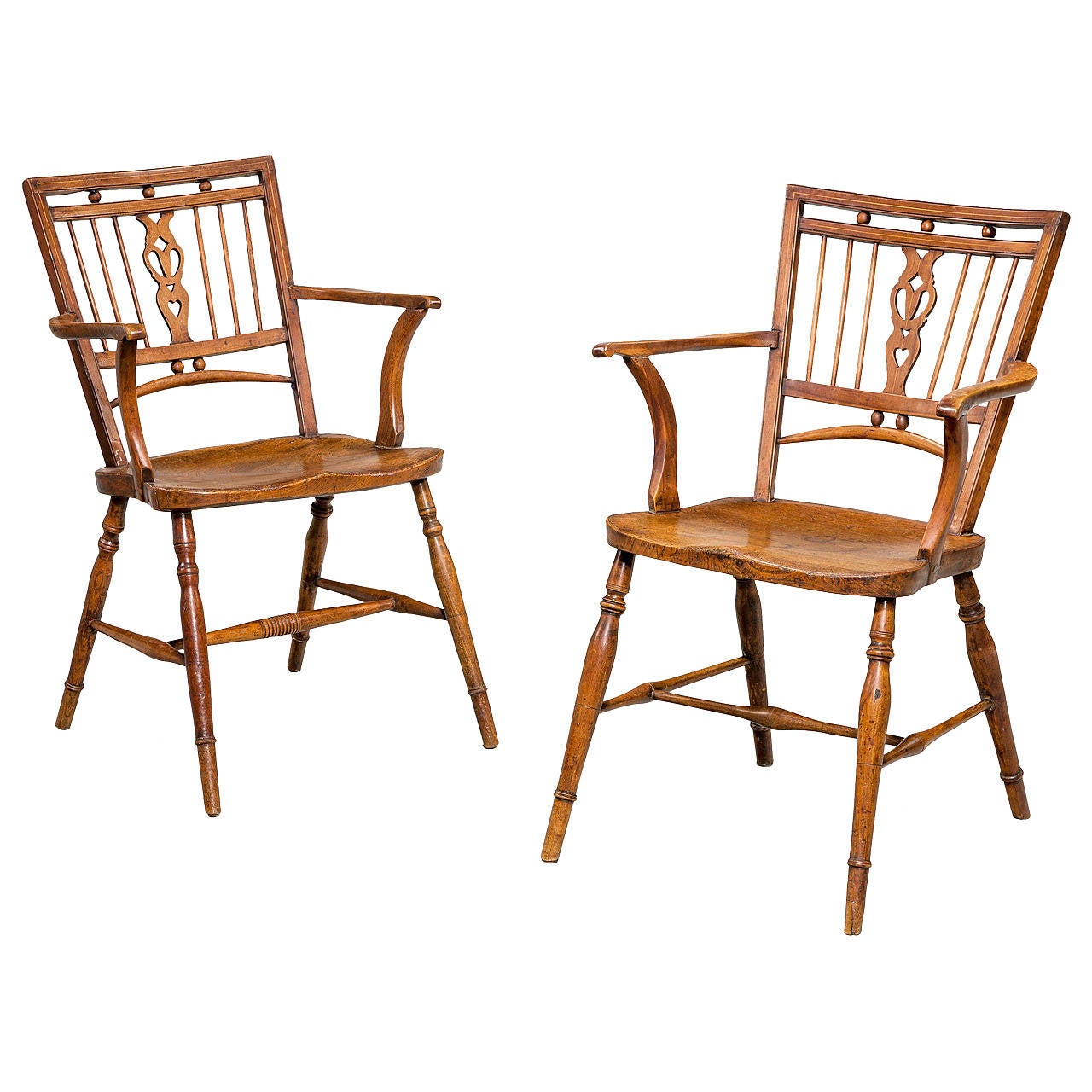 Pair of 18th Century Mendlesham Windsor Chairs at 1stDibs