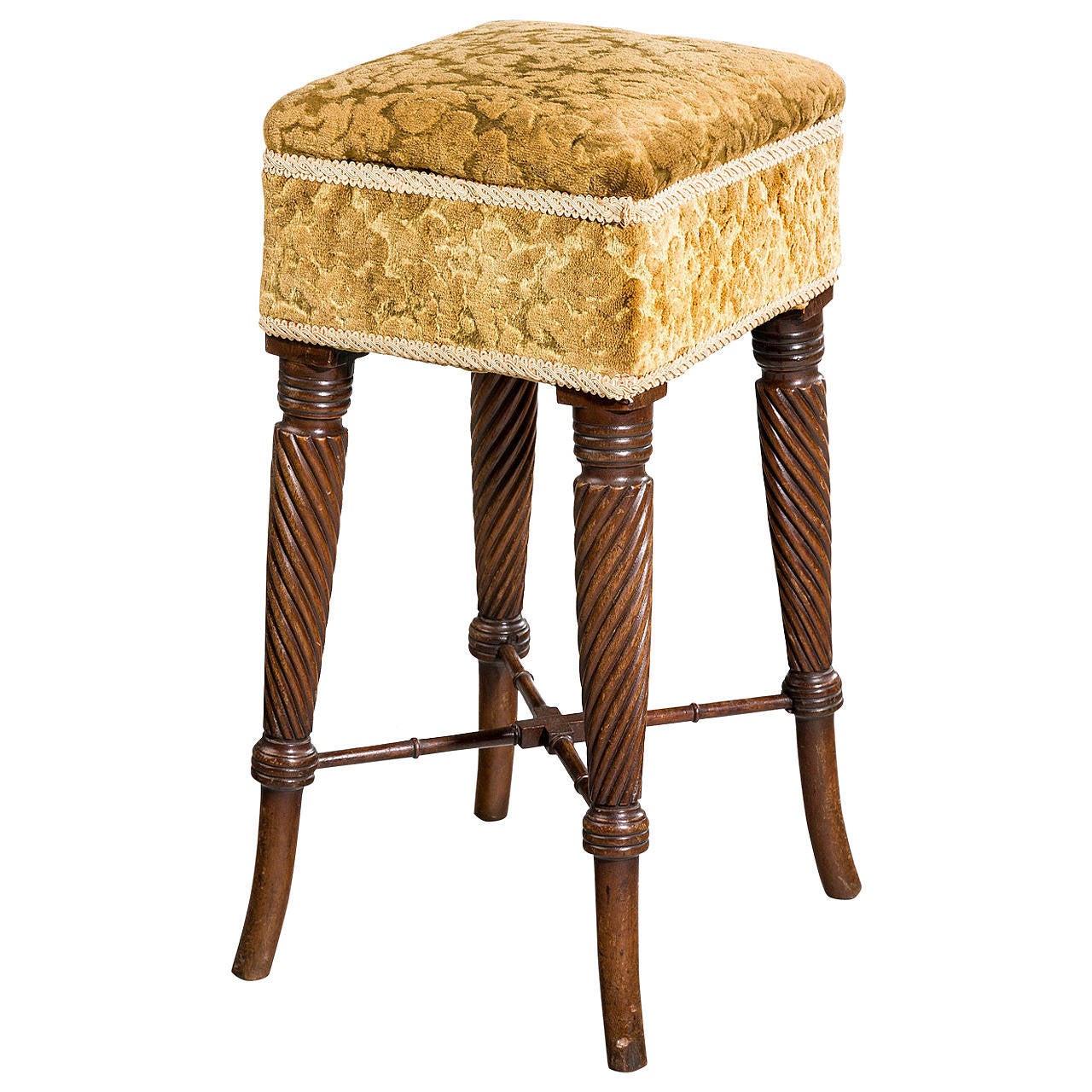 Elegant George III Period Mahogany Stool of Unusually Generous ...