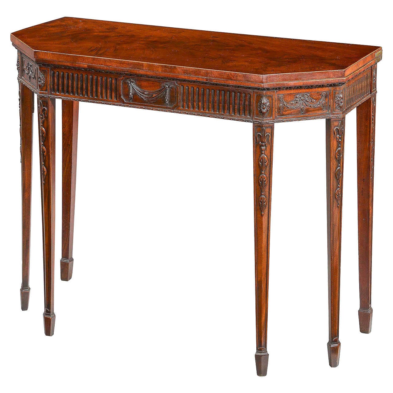 Period 1820s Irish Card / Tea Tables Solid Mahogany with Later Carvings ...