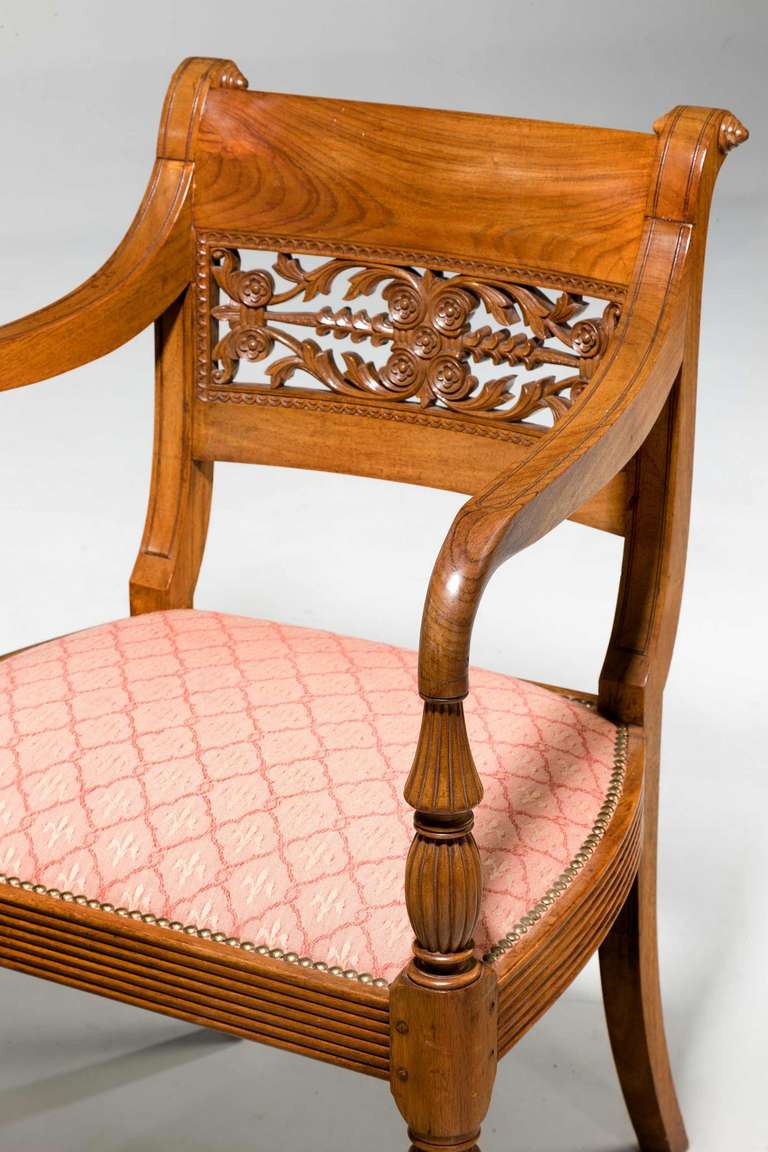Set of Four Regency Period Elbow Chairs For Sale at 1stDibs