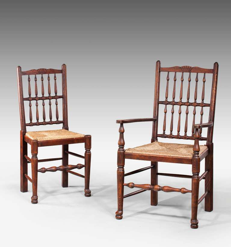 Set of Eight Spindle-Back Dining Chairs at 1stDibs
