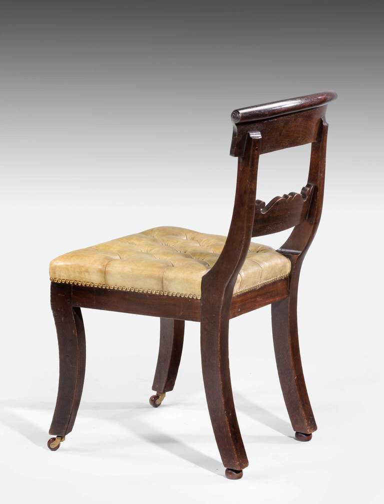 Set of Twelve Regency Period Mahogany Dining/Library Chairs at 1stDibs