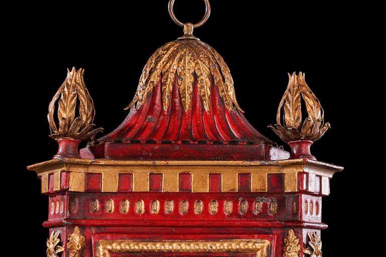 Pair of Three-Sided Lanterns For Sale at 1stdibs