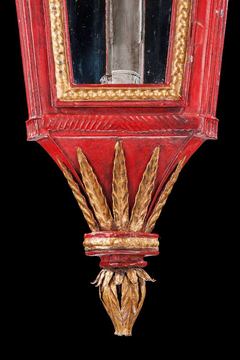 Pair of Three-Sided Lanterns For Sale at 1stdibs