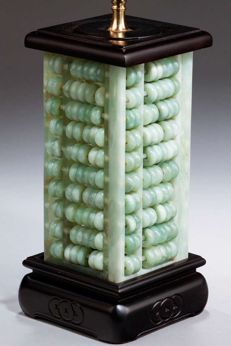 Pair of Jade Type Abacus Lamps at 1stDibs | jade abacus