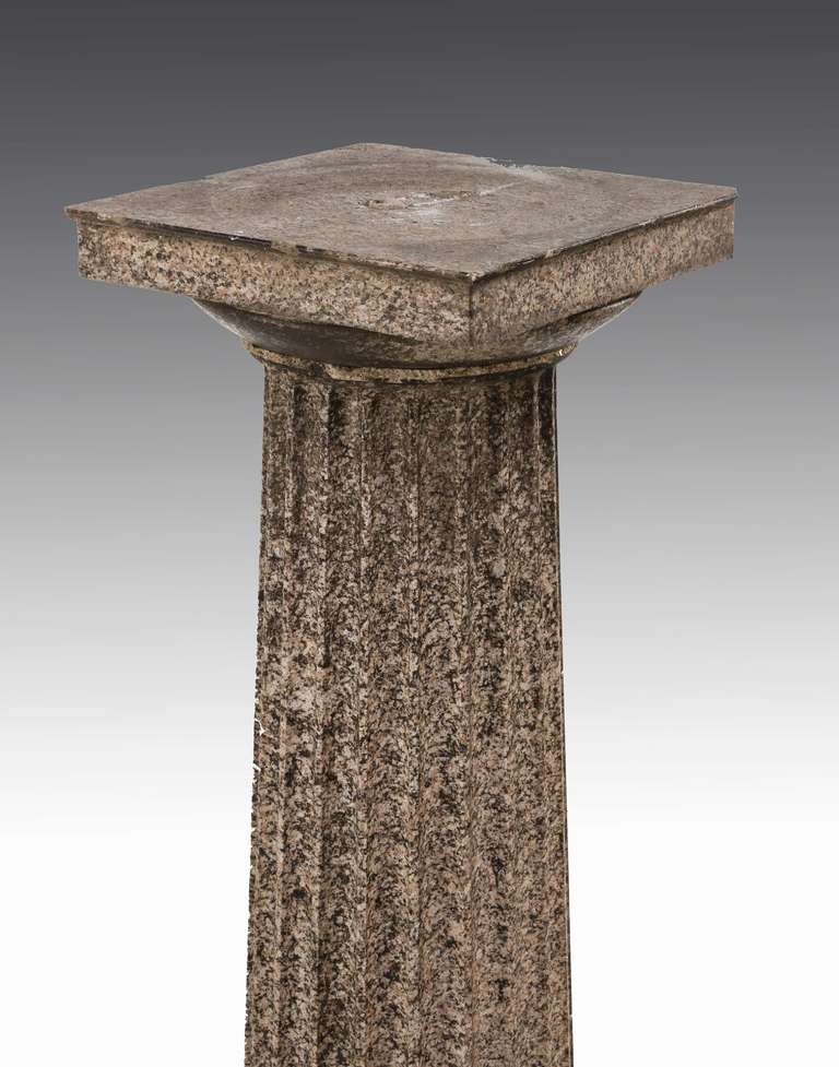 Pair of Regency Period Granite Column Pedestals For Sale at 1stDibs