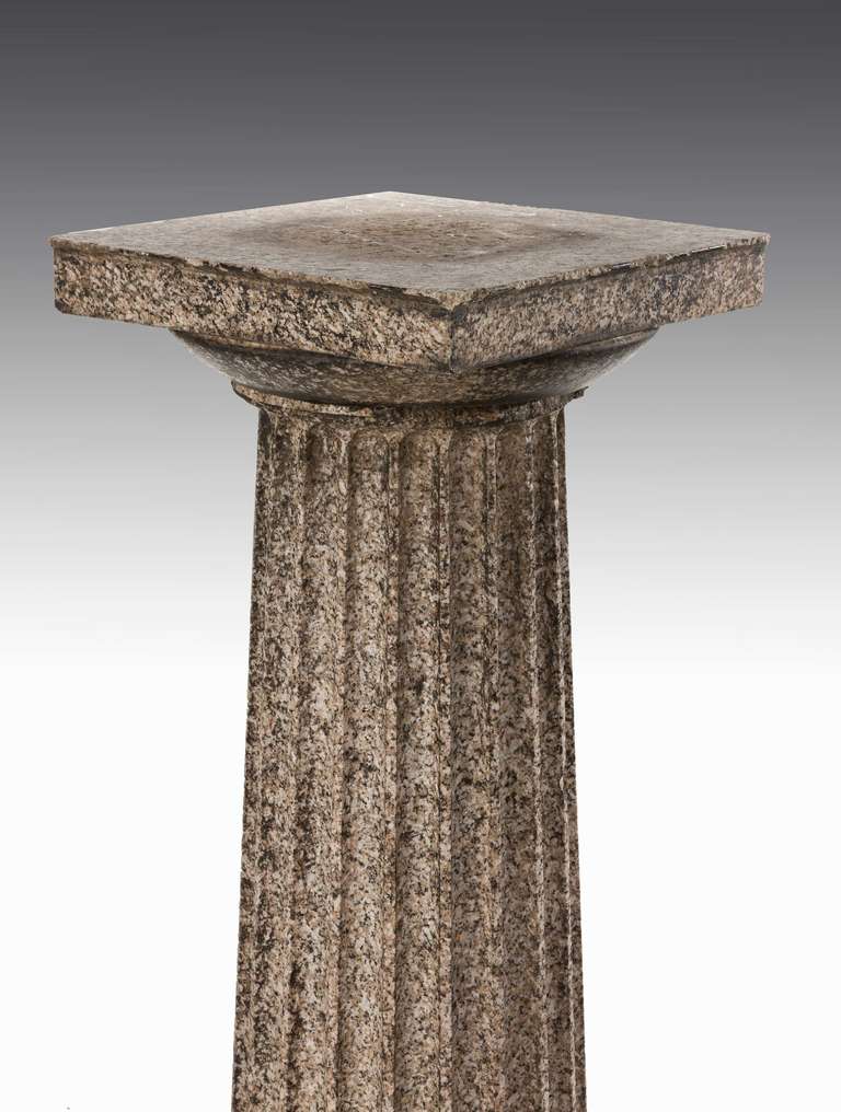 Pair of Regency Period Granite Column Pedestals For Sale at 1stDibs