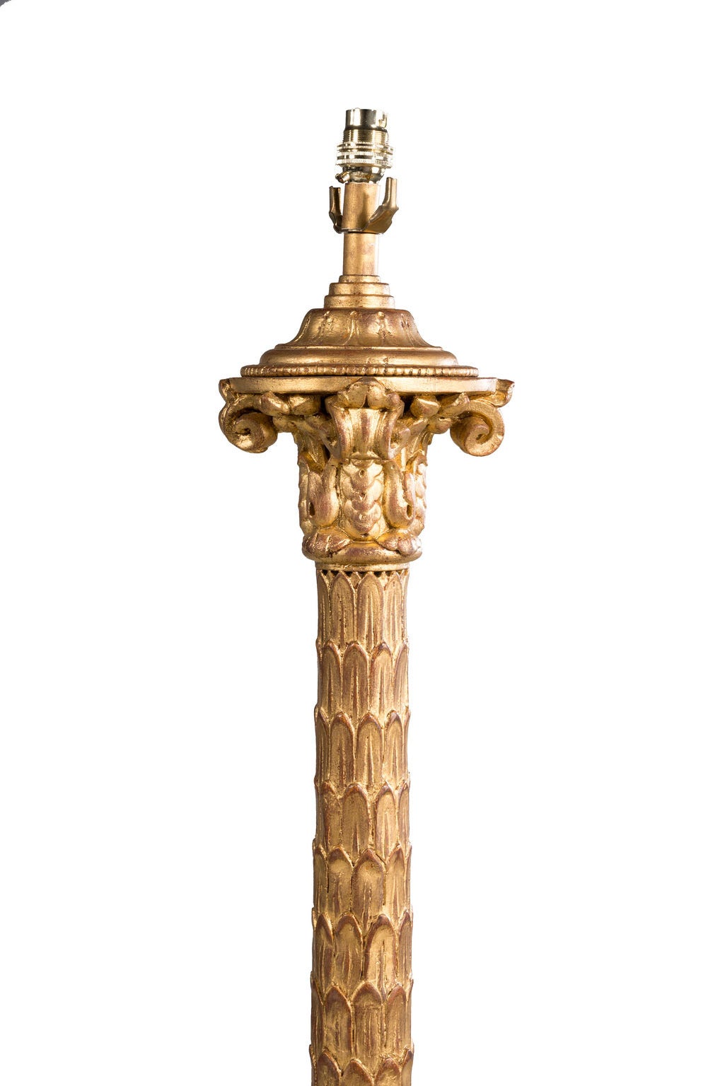 Late 19th Century Giltwood Stand Lamp For Sale at 1stDibs