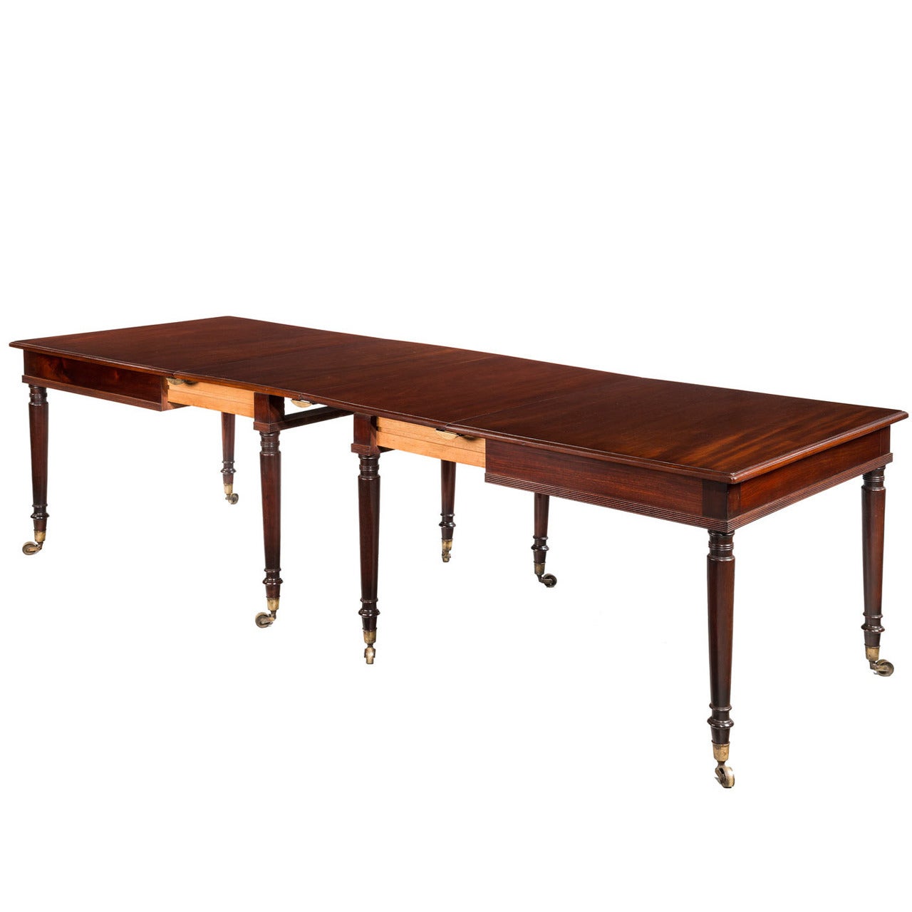 Architectural Dining Table with Reclaimed Pine Beams and Two Section ...