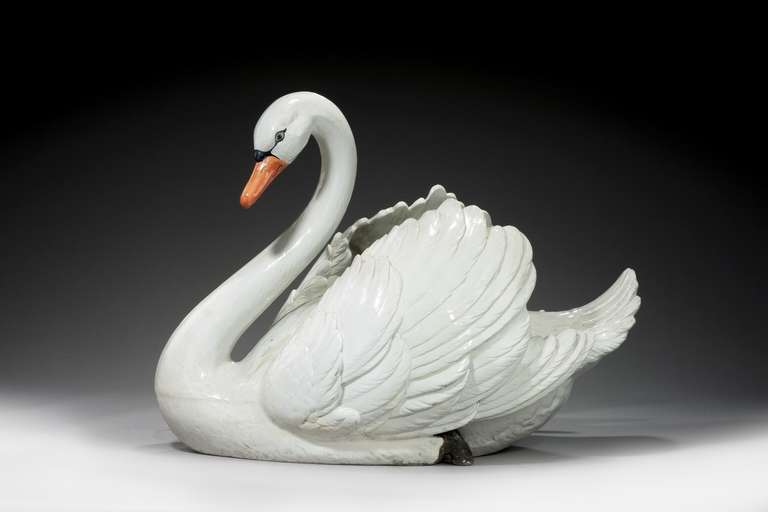 Large Pottery Swan at 1stDibs