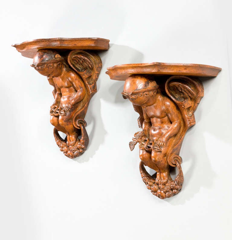 Pair of 19th Century Brackets For Sale at 1stDibs
