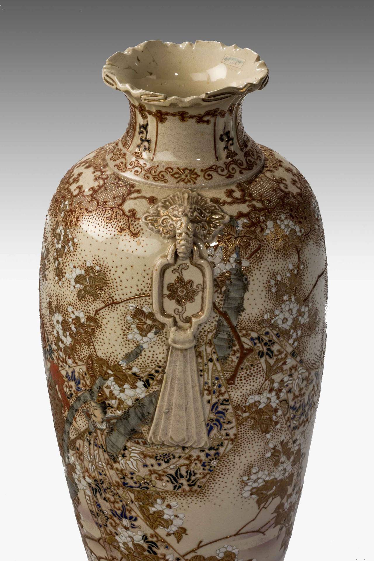 19th Century Satsuma Ovoid Pottery Vase at 1stDibs