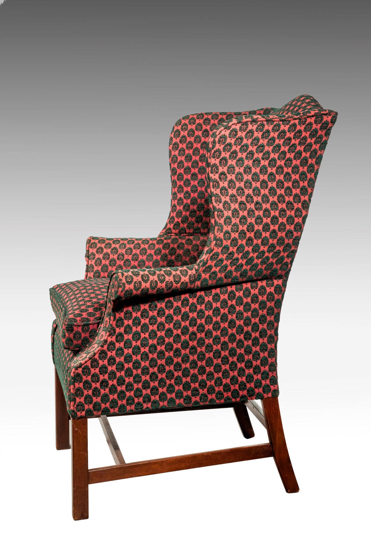 Chippendale Design Mahogany Wing Chair at 1stDibs