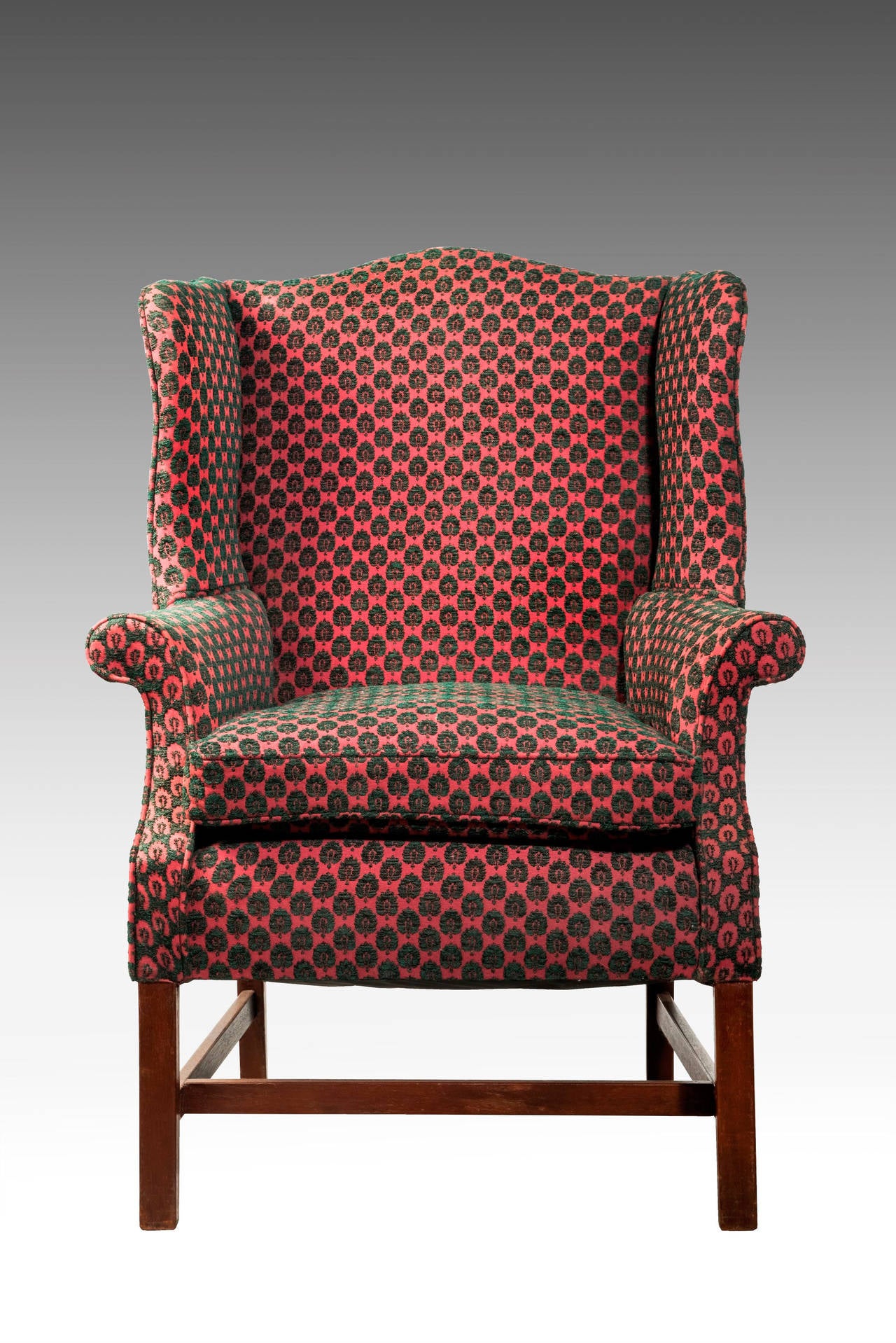 Chippendale Design Mahogany Wing Chair at 1stDibs