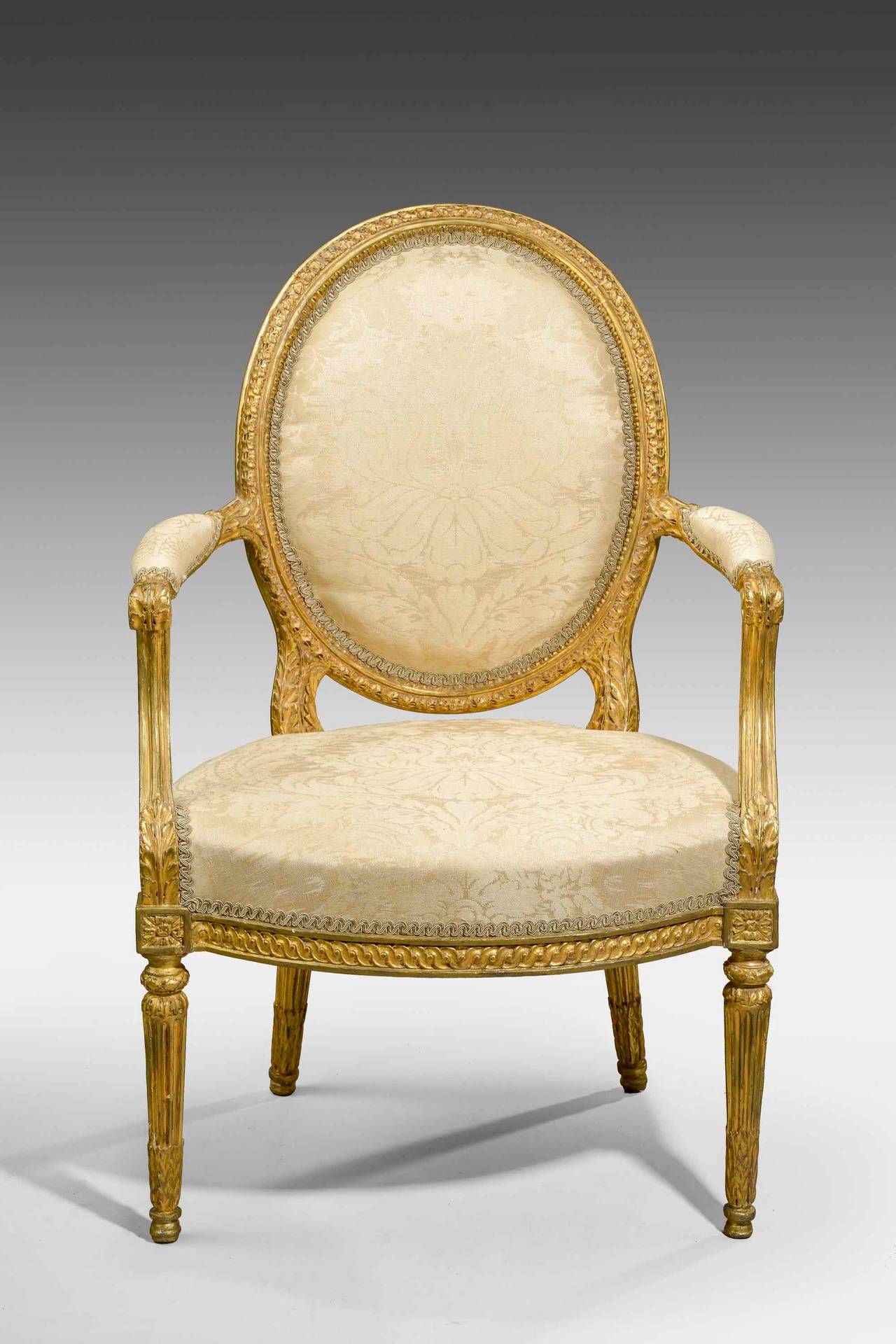Chippendale Period Giltwood Elbow Chair For Sale at 1stDibs