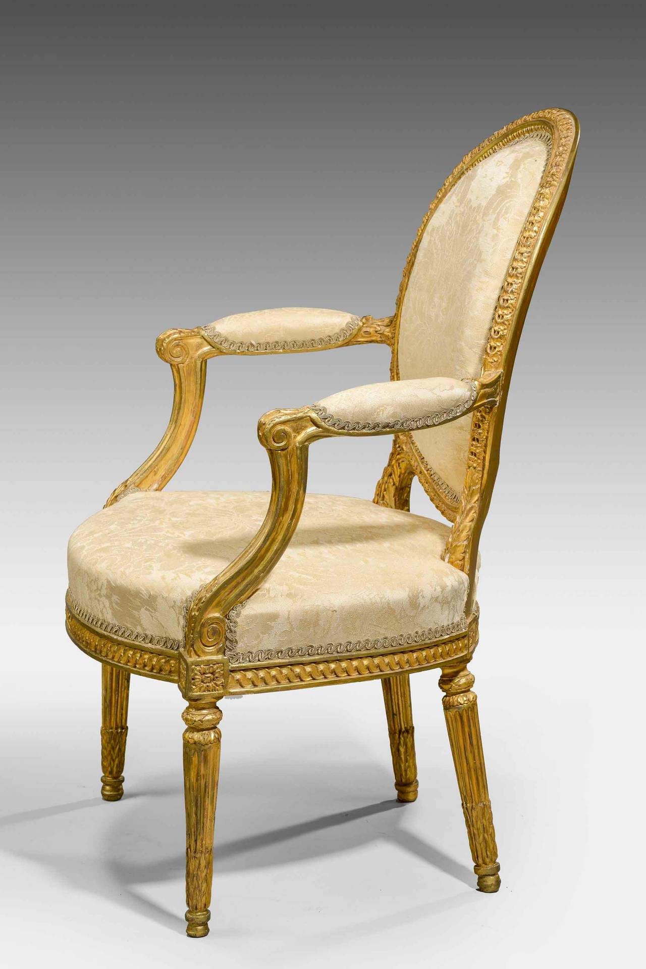 Chippendale Period Giltwood Elbow Chair For Sale at 1stDibs