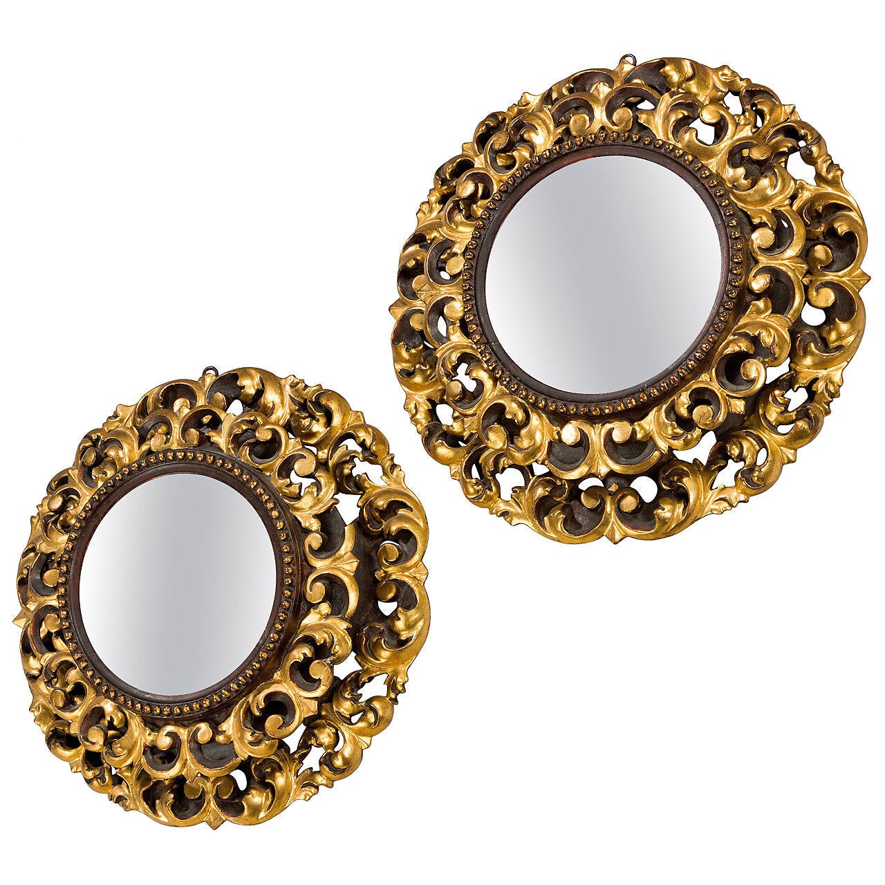 Pair of Italian Rococo Mirrors at 1stDibs