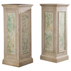 Pair of Regency Period Scagliola Marble Columns at 1stDibs