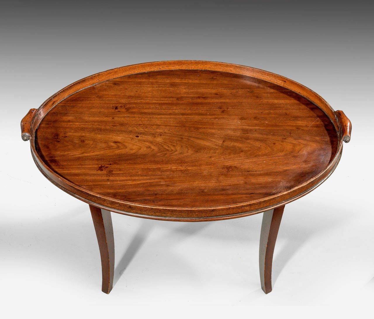 George III Period Mahogany Oval Tray at 1stDibs