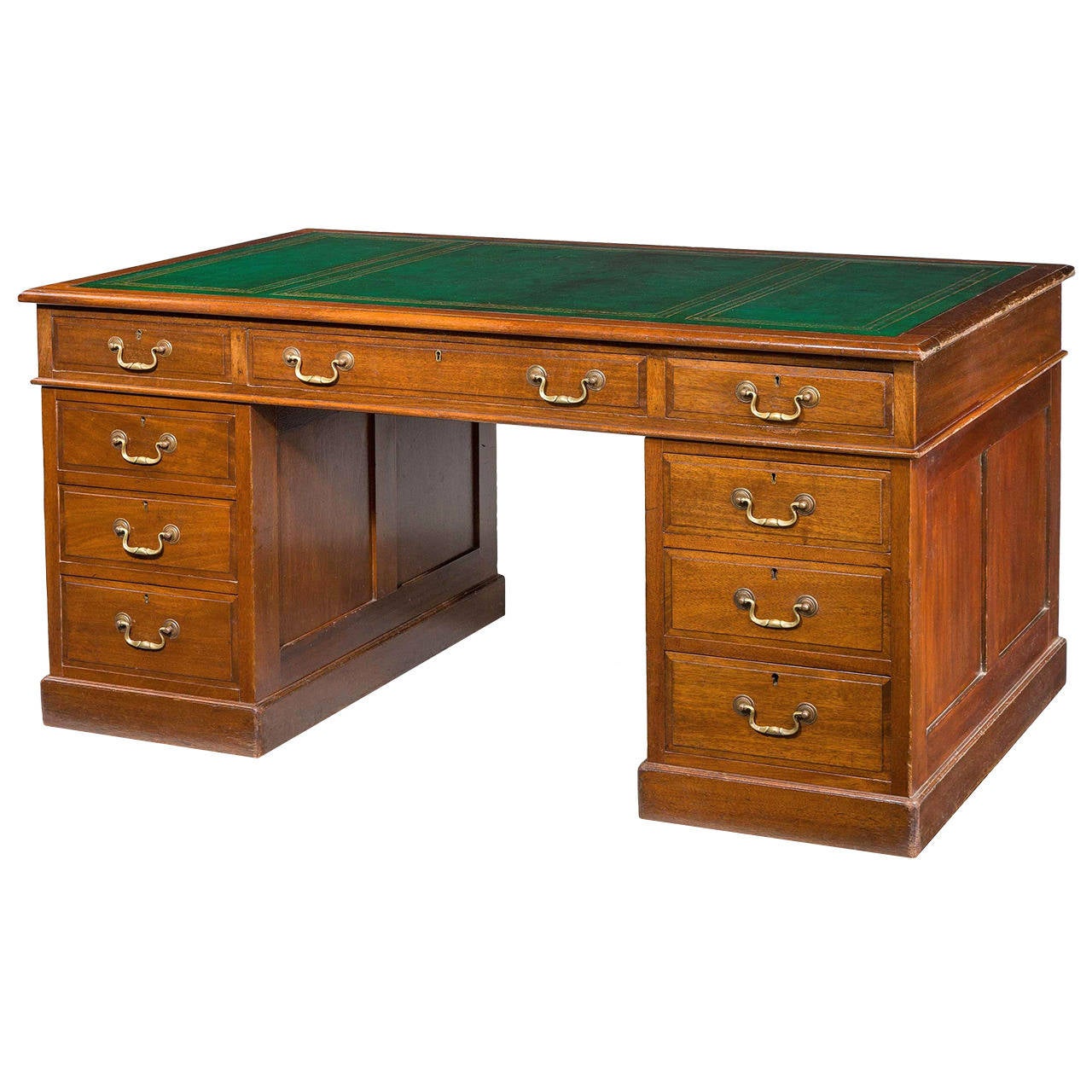 Early 20th Century Mahogany Pedestal Desk at 1stDibs