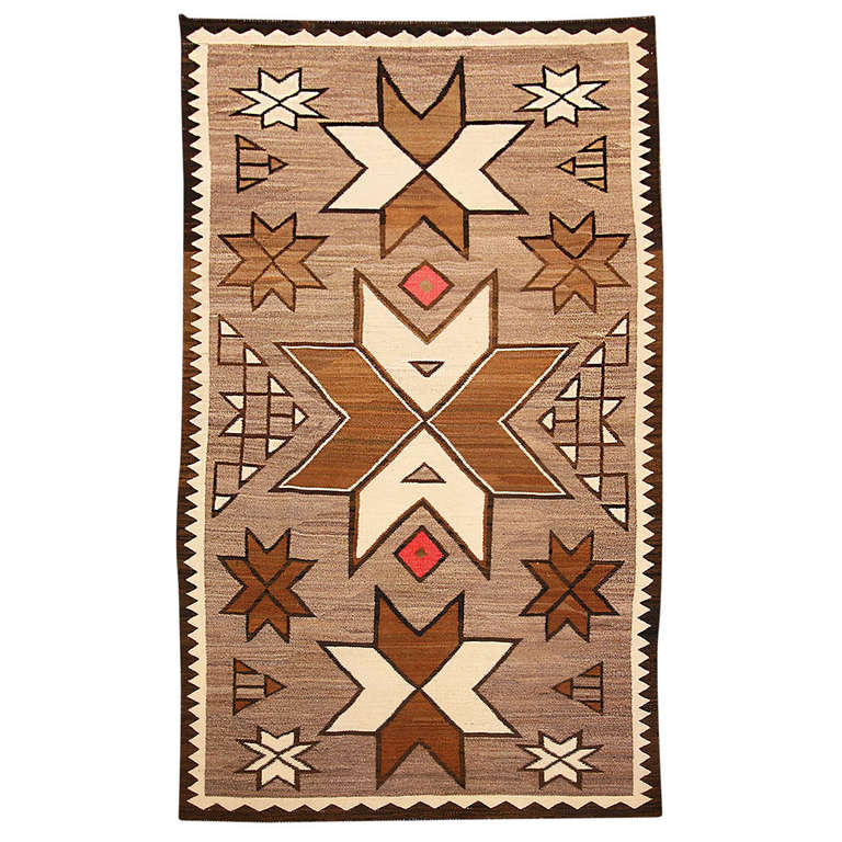 Navajo Crystal Rug with Valero Stars at 1stDibs