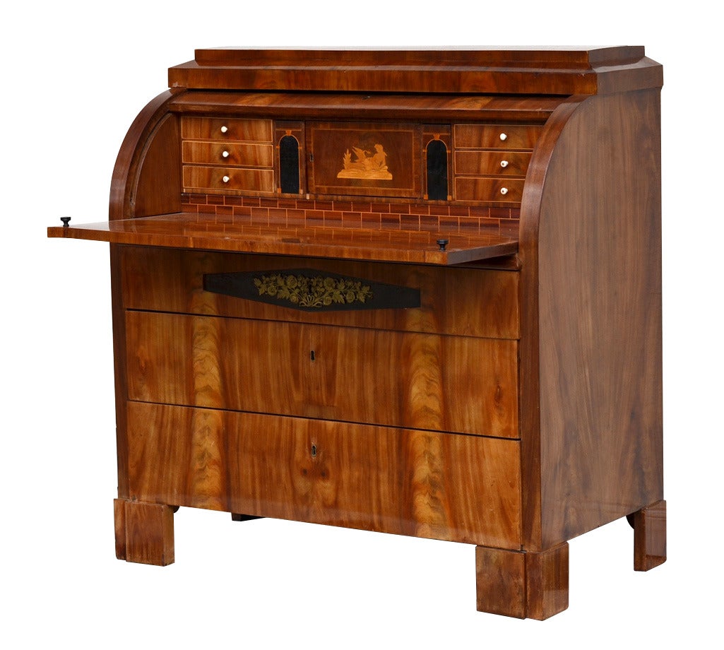 Biedermeier Period Cylindrical Secretary from Hamburg, 1830s For Sale ...