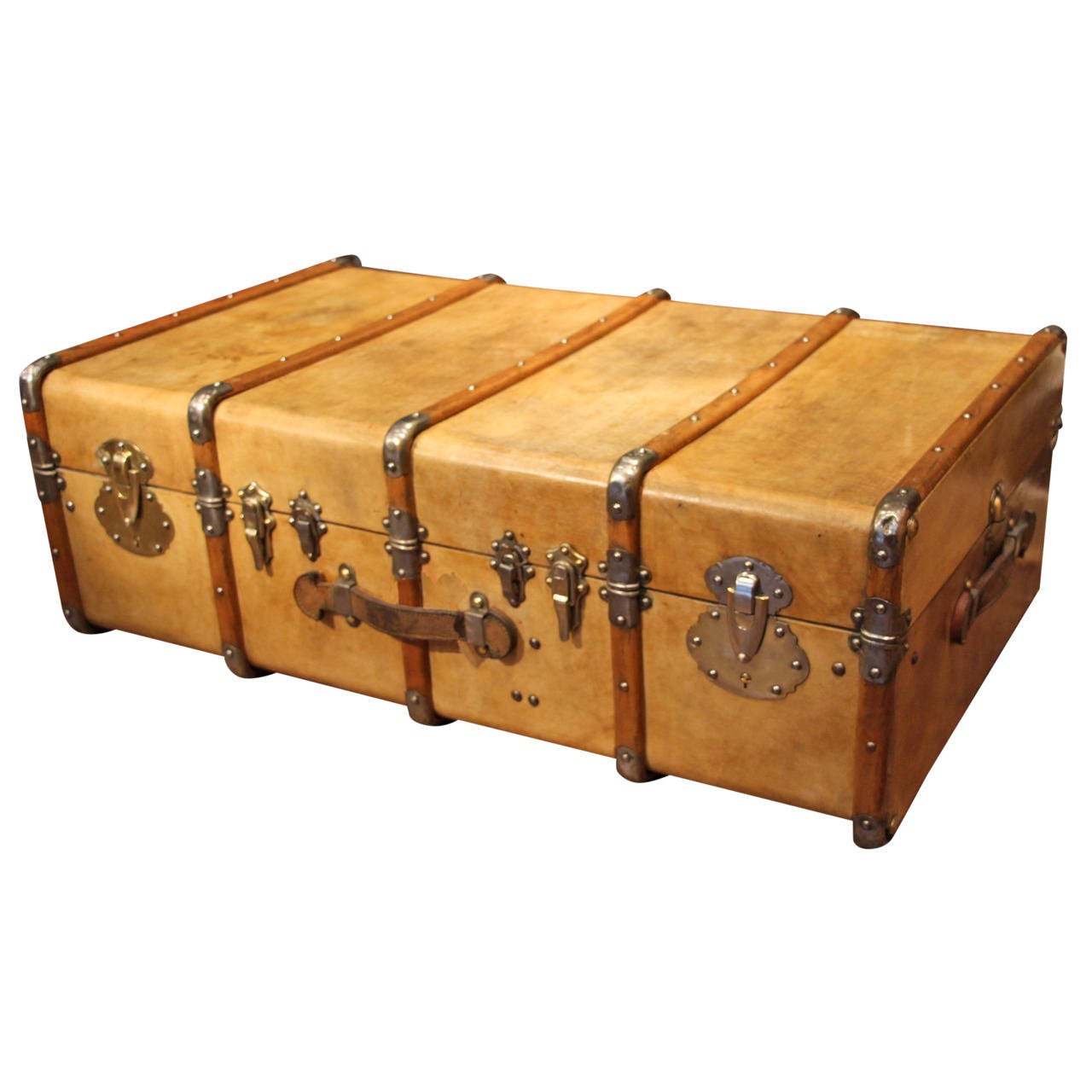 1920s Vellum Steamer Trunk at 1stDibs