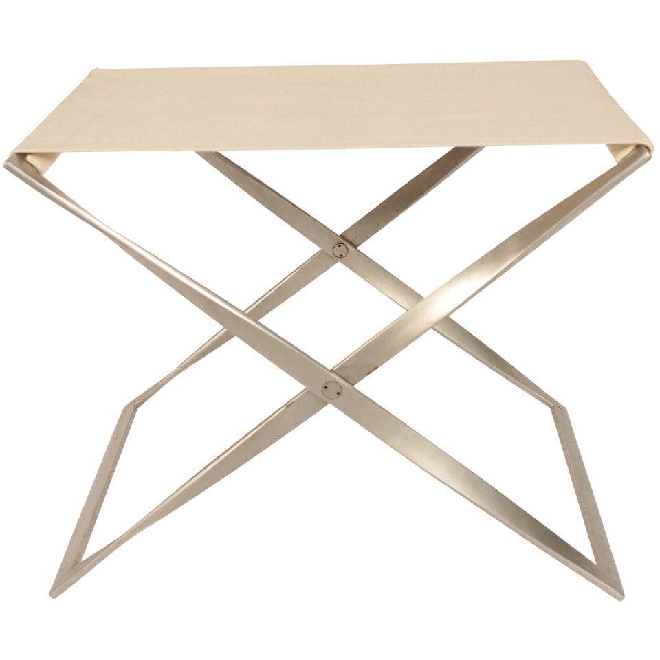 Scandinavian Modern Poul Kjaerholm PK91 Folding Stool For Sale at 1stDibs