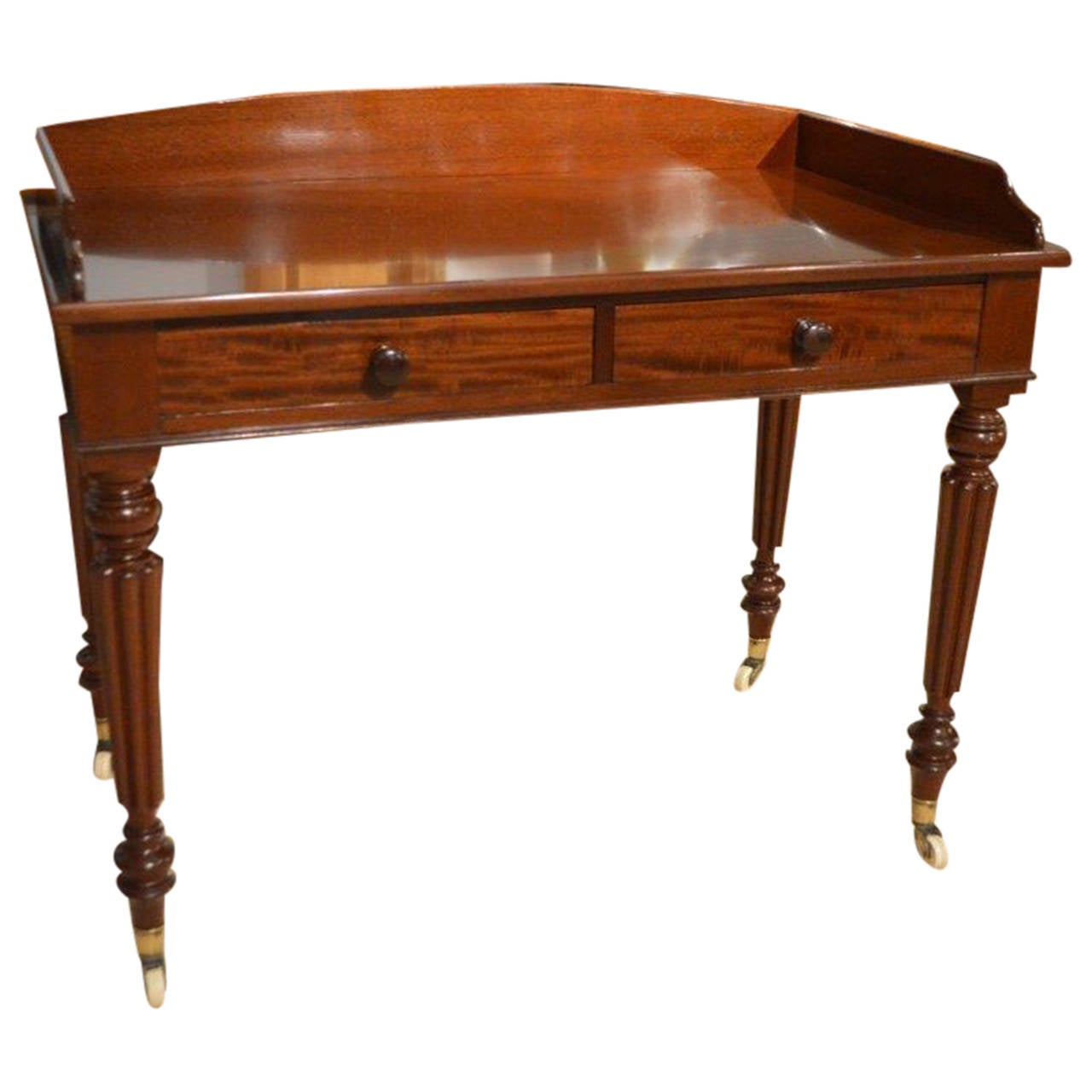 Mahogany Regency Period Two-Drawer Side Table Probably by Gillows of ...