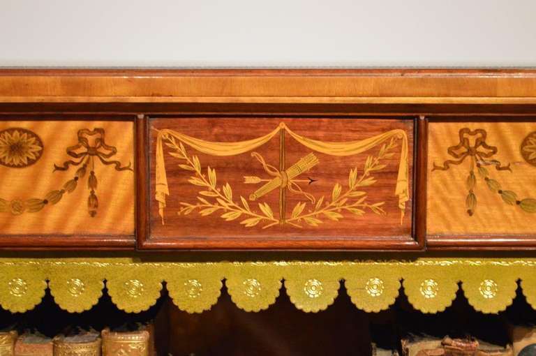 Exhibition Satinwood and Purple Heart Late Victorian Library Table ...