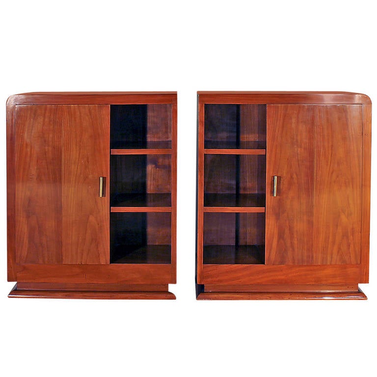 Pair of Asymmetric Art Deco Bedside Tables at 1stDibs