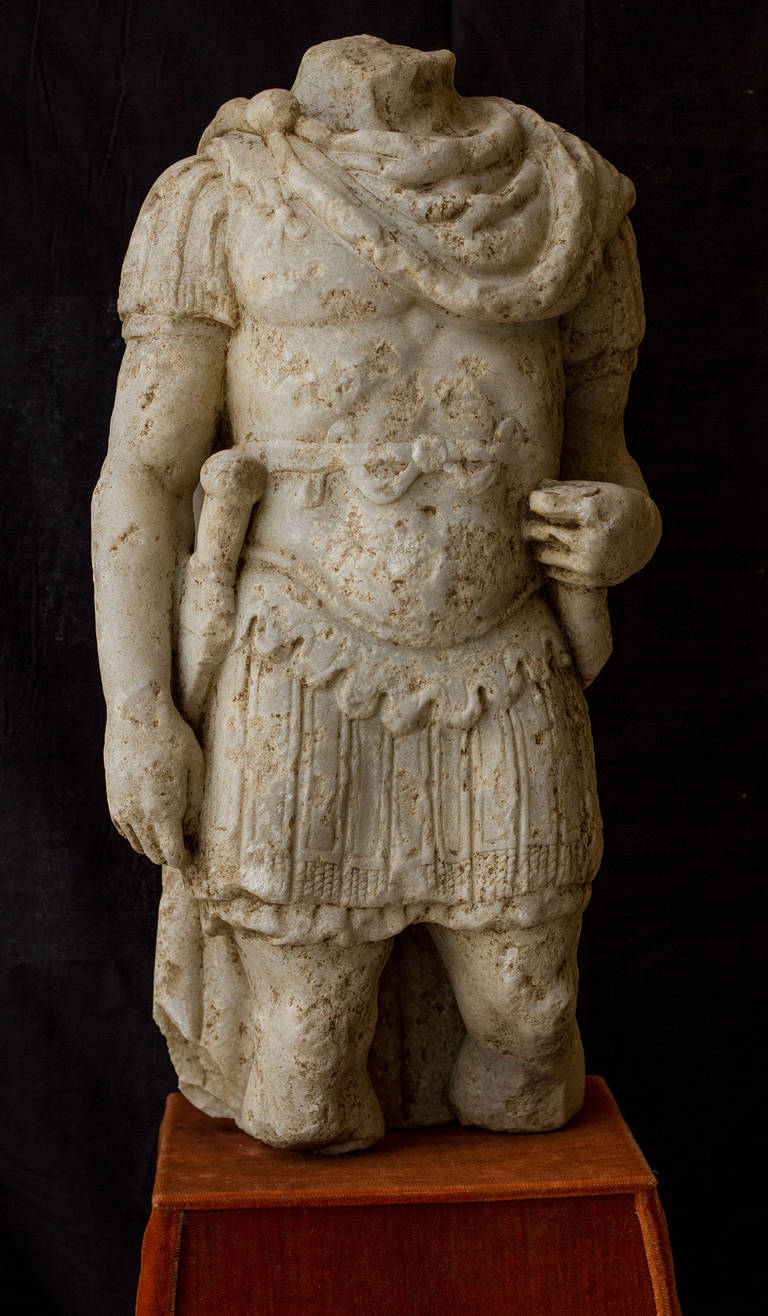 Roman Torso Sculpture from 2nd Century Depicting a Centurion in White ...