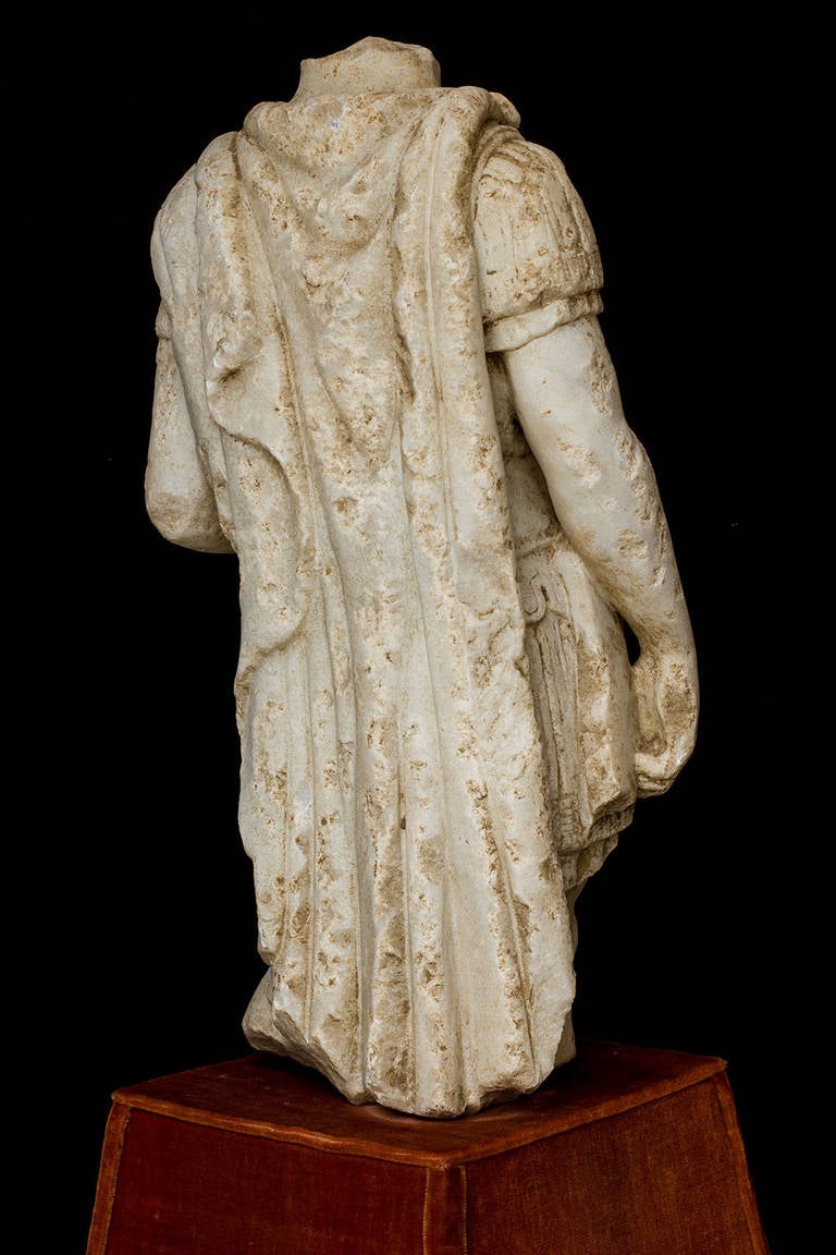 Roman Torso Sculpture from 2nd Century Depicting a Centurion in White ...