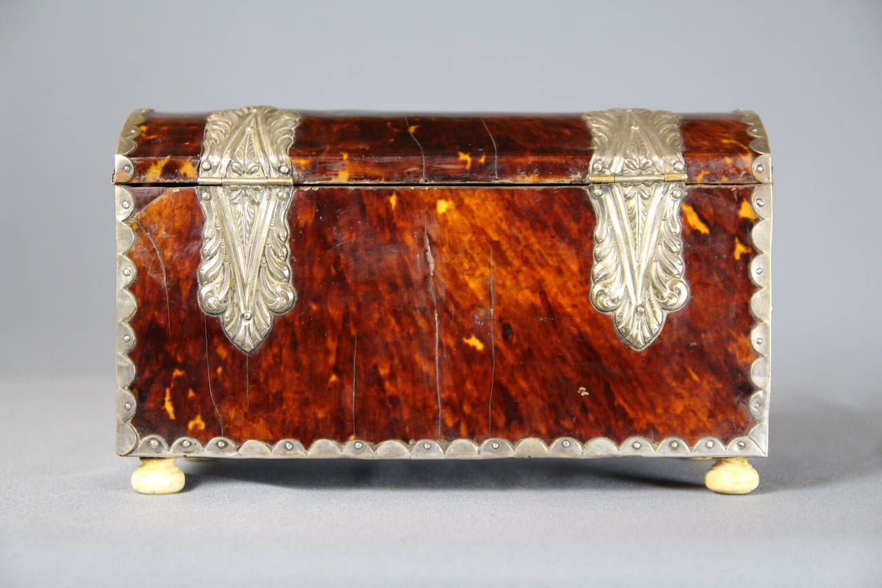 Indo-Portuguese 17th Century Tortoise Shell Veneer Coffer For Sale at ...