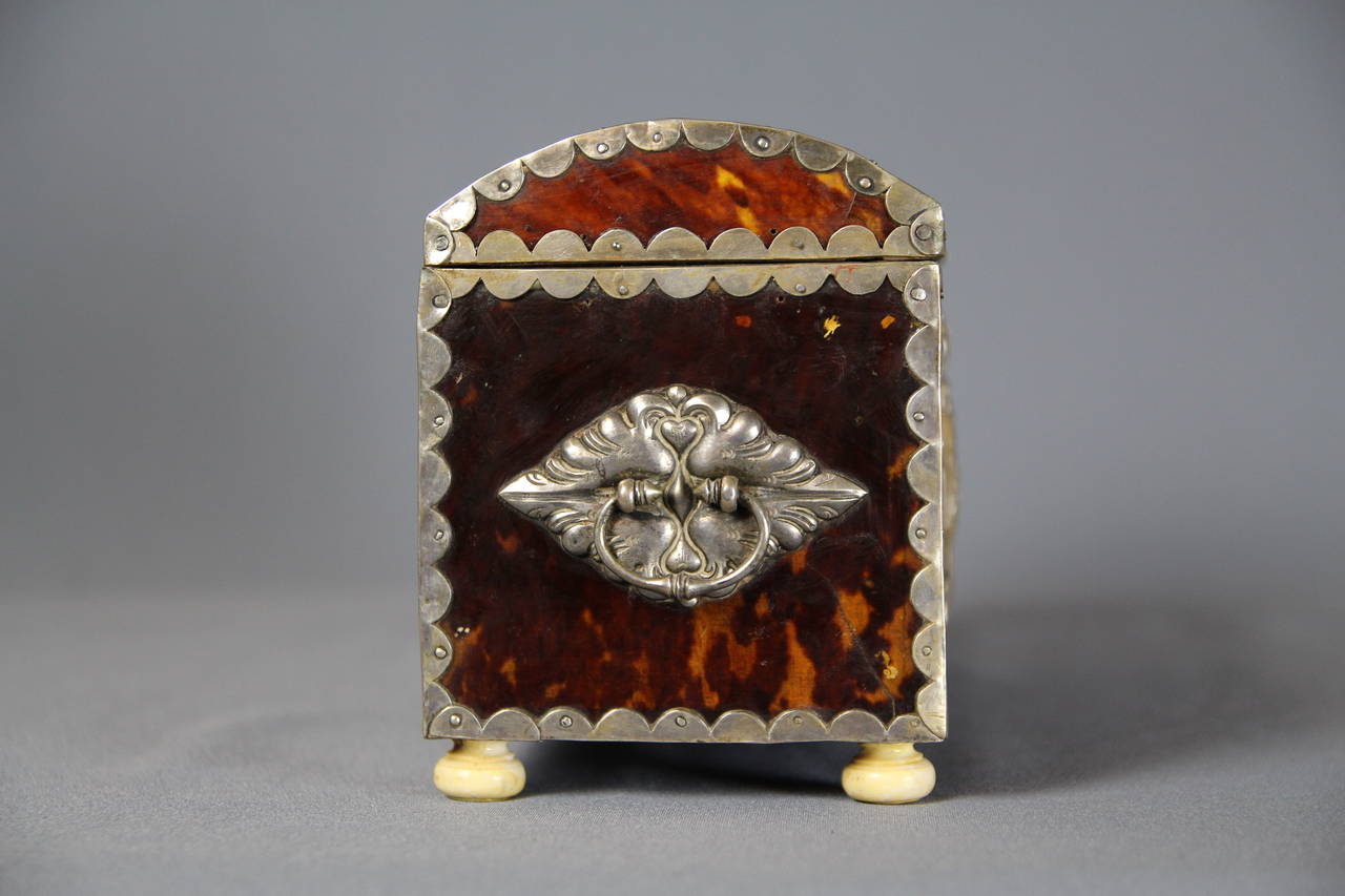 Indo-Portuguese 17th Century Tortoise Shell Veneer Coffer For Sale at ...