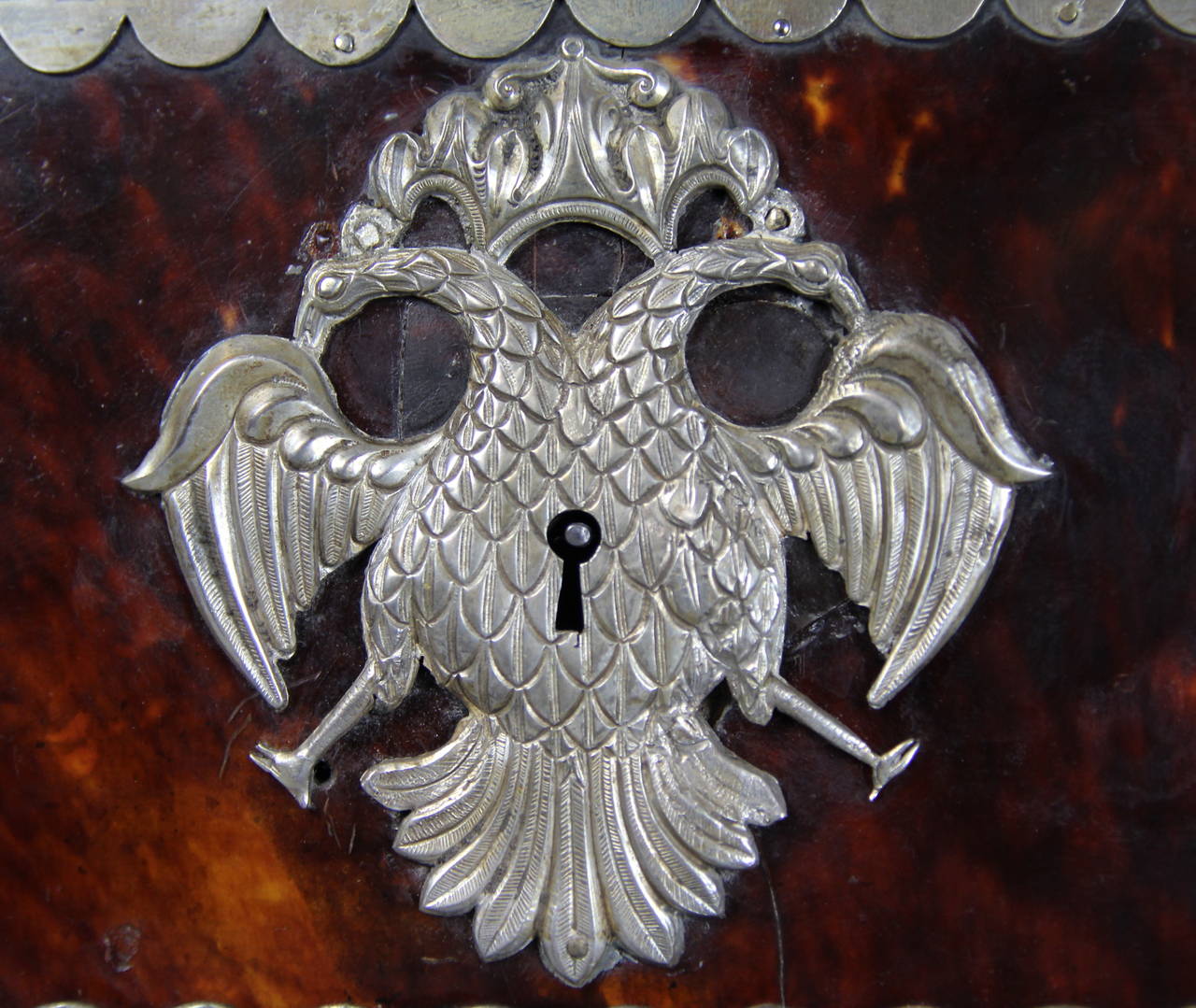 Indo-Portuguese 17th Century Tortoise Shell Veneer Coffer For Sale at ...