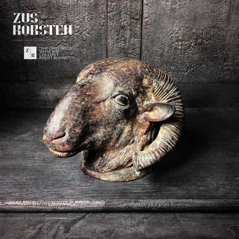 Bronze Cast of Rams Head at 1stDibs | bronze rams head, bronze ram head ...