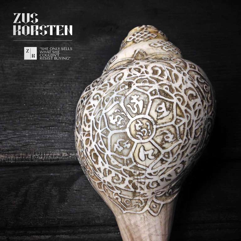 Carved Sea Shells from Tibet also known as Dung-Dkar at 1stDibs
