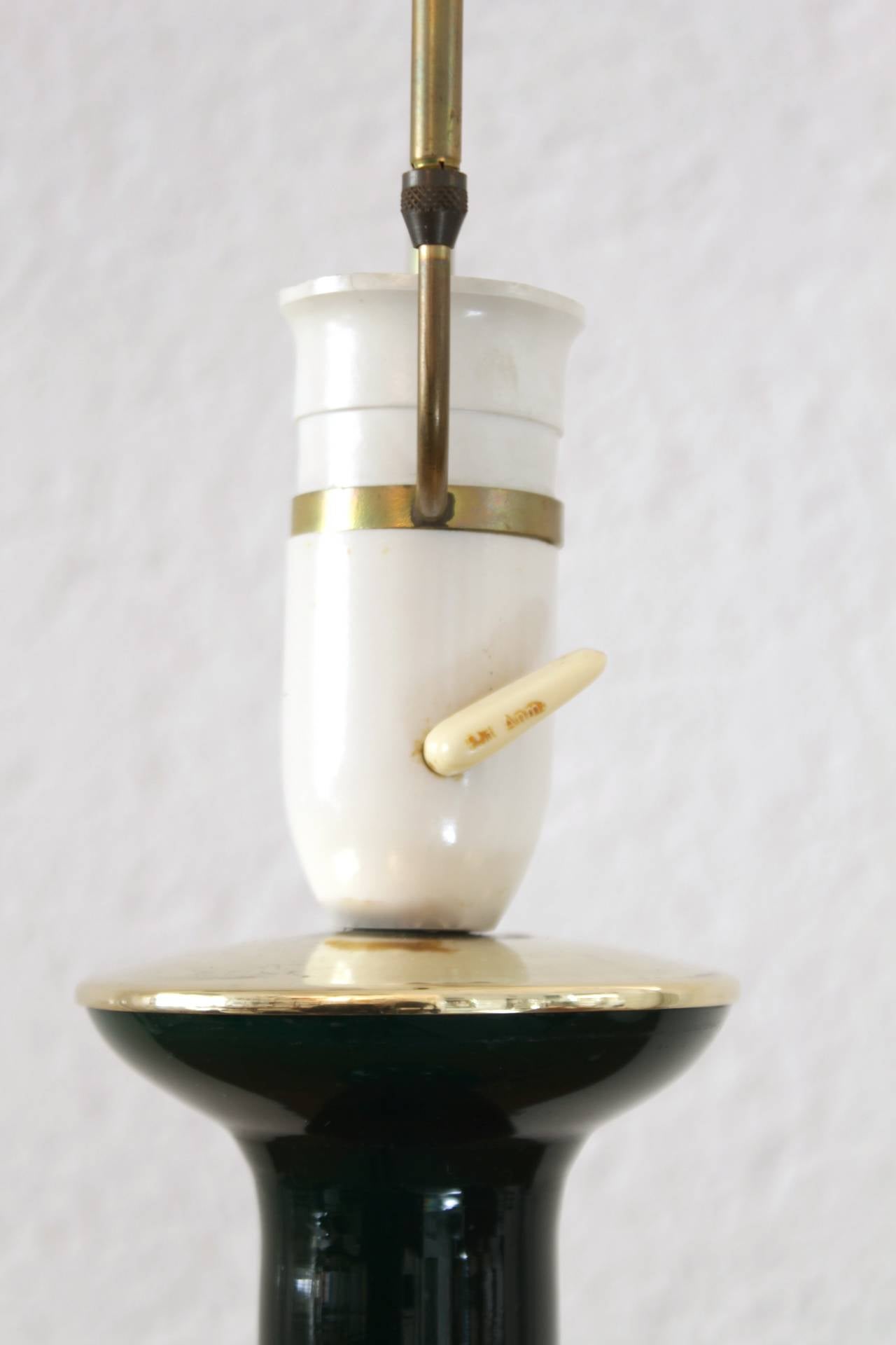 Green Glass Bottle Lamp Base by Holmegaard at 1stDibs | green glass ...