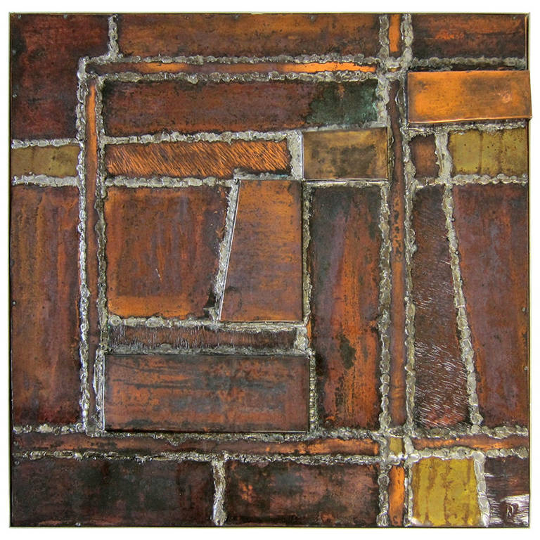 Constructive Art Copper Wall Sculpture, Switzerland 1961 at 1stDibs