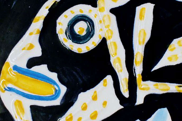 Large Pablo Picasso Platter in Art Pottery Decorated with a Fish at 1stDibs